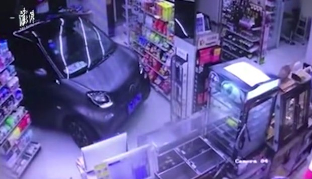 ‘Lazy’ Chinese driver turns shop into an instant drive-through | South ...