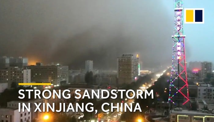 ‘Interstellar-like’ sandstorm hits Xinjiang, China | South China ...