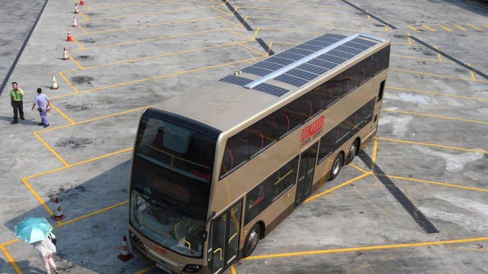Hong Kong’s KMB unveils bus with solar panels to power system that ...