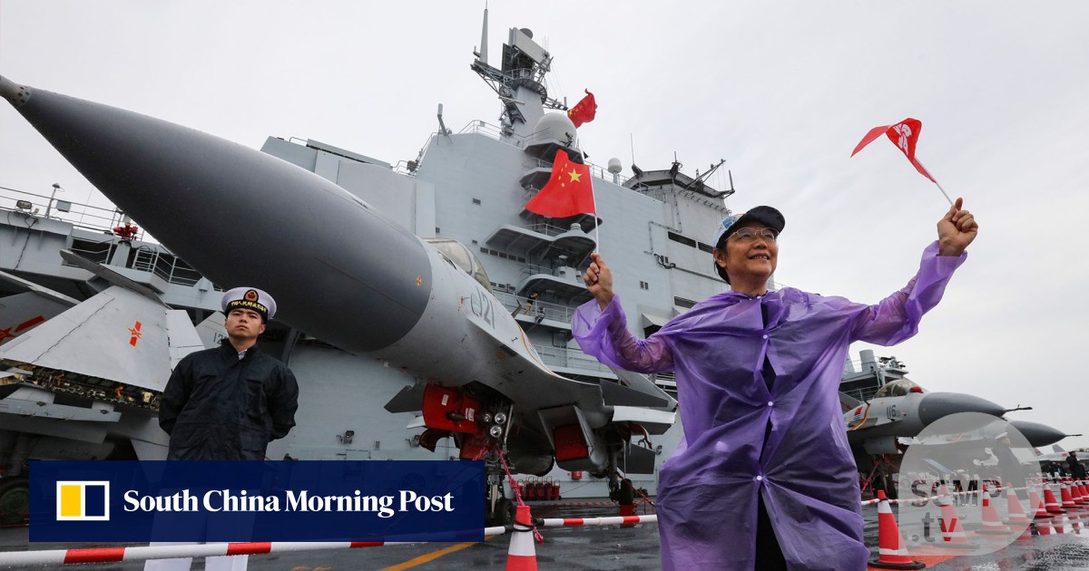 Hongkongers get first glimpse of China’s Liaoning aircraft carrier ...